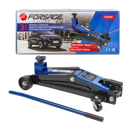 Hidrauliskais pacēlājs ar riteni. 3T Jeep 4x4 195-533mm Forsage