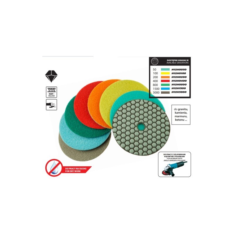 Diamond polishing disc for stone 100mm P200