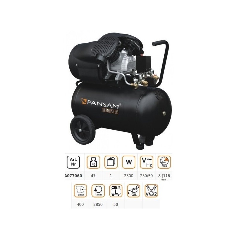 Compressor 50L 2.2kW 400l/min PANSAM A077060