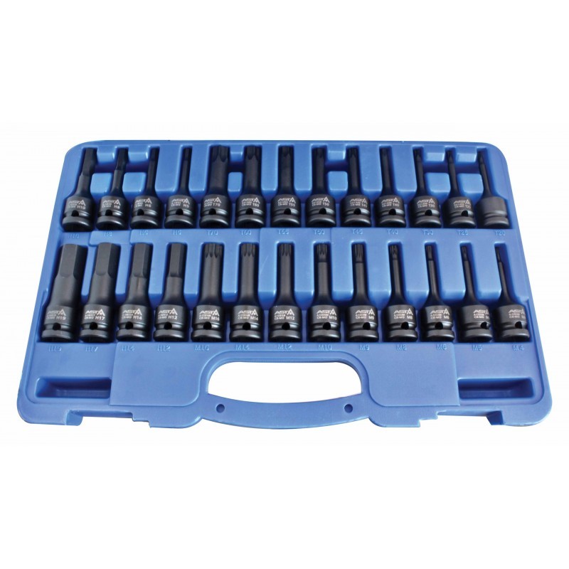 Impact bit set TORX-HEX-SPLINE 1/2 26pcs.